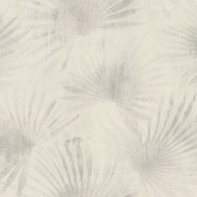 Luxusní bílo-šedá vliesová tapeta s palmovými listy 72912, Zen, Emiliana Parati