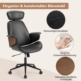 Costway Ergonomická kancelářská židle se zakřivenými područkami a opěradlem