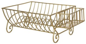 Zlatý kovový stojan na talíře / odkapávač – 42x29x17 cm