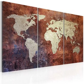 Obraz - Rusty map of the World - triptych