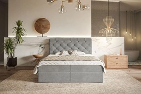 Boxspring s prošívaným čelem Gilda 160x200 cm Barva: Modrá - Kronos 09