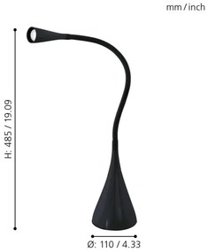 Eglo 64975 - LED Stmívatelná stolní lampa SNAPORA PRO LED/3,5W/230V 3000K černá