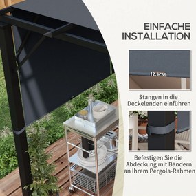 Náhradní střecha na pergolu s UV ochranou, markýza na zastřešení terasy pro pavilon 3 x 3 m, tmavě šedá