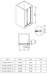 Deante Kerria Plus, skládací sprchové dveře do otvoru 90x200cm, 6mm čiré sklo s ActiveCover, chromový profil, KTSX041P