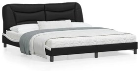 vidaXL Rám postele s LED osvětlením černý a bílý 180x200 cm umělá kůže