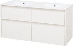 Mereo Mereo, Opto, koupelnová skříňka s keramickým umyvadlem 121 cm, bílá, dub, bílá/dub, černá, CN913