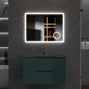 Erga Luna, LED zrcadlo 80x60cm s kosmetickým zrcadlem 3x zvětšení, 2185 lm, 6500K, přední/zadní osvětlení, ERG-V01-124-8060-00