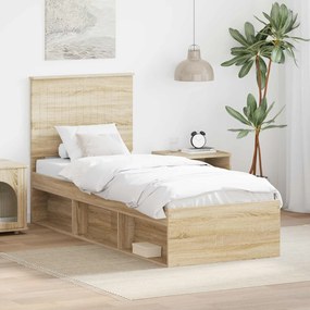 Rám postele s čelo Sonoma dub 75 x 190 cm Masivní borové dřevo 3411075