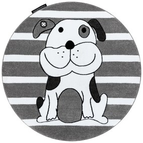 Dywany Łuszczów Dětský kusový koberec Petit Puppy grey kruh Rozměry koberců: 160x160 (průměr) kruh