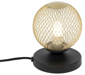 Moderní stolní lampa černá se zlatem - Athens Wire