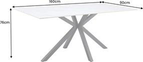 Keramický jídelní stůl Fabrico 160 cm bílý