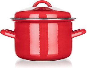 Smaltovaný hrnec s poklicí Red MILTON 2 l