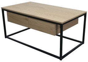 Konferenční stolek NAVARO TYP 1, 100x55 cm, MDF lamino dub, kov černý lak mat