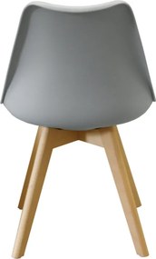 Jídelní židle QUATRO – plast, masiv buk/plast, šedá