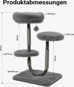 Škrabadlo pro kočky fudajo – 99 cm, šedá (66007)