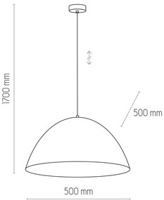 TK LIGHTING Lustr - FARO 6003, Ø 50 cm, 230V/15W/1xE27, bílá