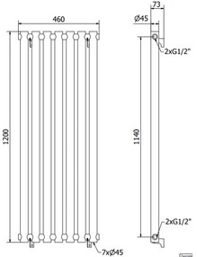 Mexen Texas, topné těleso 1200 x 460 mm, 502 W, černá, W203-1200-460-00-70