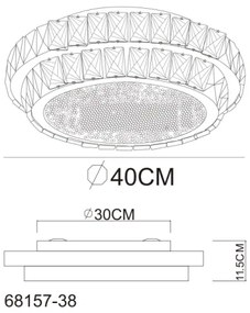 Globo 68157-38 - LED Stmív. stropní svítidlo KLARA LED/38W/230V pr. 40 cm + DO