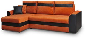 Rohová sedačka Madlyn (oranžová + černá) (L). 630022