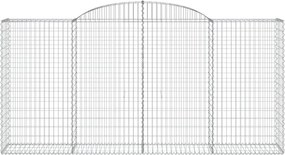 Klenuté gabionové koše 3 ks 300x50x140/160cm pozinkované železo 3146738