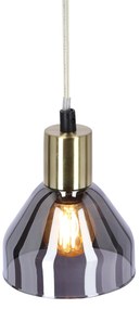 Černo-zlatý závěsný lustr Gregory pro žárovku E14  - Candellux