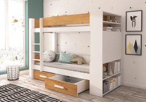 ADRK Furniture Dvoupodlažní postel pro dvě osoby s matracemi GARET 200x90