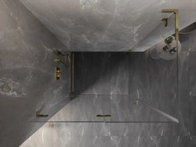 Mexen Lunar-F L, skládací sprchový kout levý 100 x 70 cm, 8mm čiré sklo, zlatý profil, 836L-100-070-50-00-L