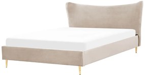 Sametová postel 160 x 200 cm taupe CHALEIX Beliani