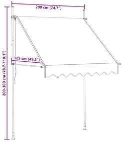 vidaXL Marketos Ručně zatahovací markýza 200 cm oranžovo-bílé pruhy