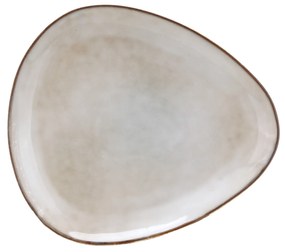 Clay TRIANGLE Mělký keramický talíř 27x24 cm šedo-béžová