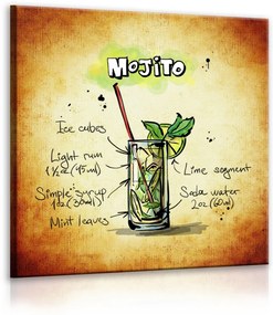 Malvis ® Obraz cedule Mojito Velikost (šířka x výška): 40x40 cm