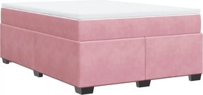 Box spring postel s matrací růžová 160x200 cm samet 3285298