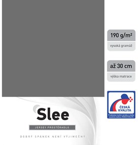 Slee jersey prostěradlo - tmavě šedá Rozměr: 180 x 200 cm