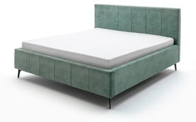 Zelená čalouněná dvoulůžková postel s úložným prostorem s roštem 180x200 cm Lizzano – Meise Möbel