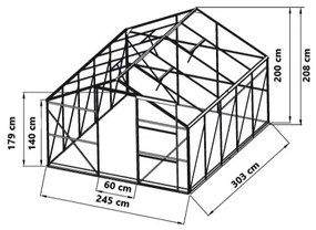 Hliníkový skleník VeGA 8000 STRONG-22