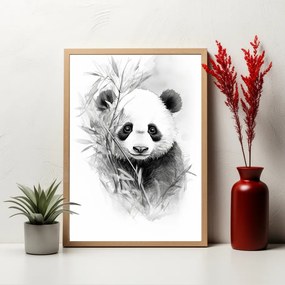 Plakát - Panda v pastelových barvách
