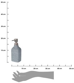 Dávkovač mýdla Stone, šedá/s prvky v barvě nerez, 260 ml