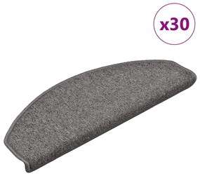 Schodové rohože 30 ks 65 x 24 x 4 cm tmavě šedé, půlkulaté, velké 3365761
