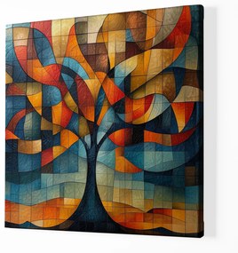 Obraz na plátně - Strom života Větrný záchvěv FeelHappy.cz Velikost obrazu: 120 x 120 cm