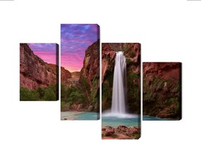Vícedílný obraz Vodopády Havasupai Nedostatek Nedostatek Přírodní plátno 80x50
