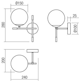 Redo 01-2945 - Nástěnné svítidlo ESSENTIAL 1xE14/28W/230V levá