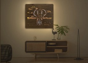 Li-Go "Slon" světelný obraz 230V 65x55cm provedení povrchu: dub světlý