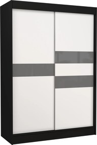 ADRK Furniture Skříň s posuvnými dveřmi a lacobelem BATIA 150 ADRK-SW-BAT-BW-GL-150