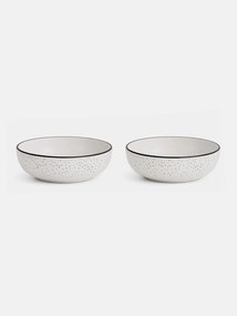 Sinsay - Sada kropenatých misek s okrajem 2 pack - bílá