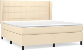 Box spring postel s matrací krémová 180x200 cm textil 3127986