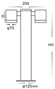 Exteriérové ​​svítidlo Ketto, 2x černé hliníkové stínítko