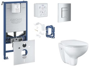 Grohe Rapid SLX - Set předstěnové instalace, klozetu, sedátka SoftClose, tlačítka Skate Cosmopolitan a sady pro vhazování tablet, chrom SANI11BB2125