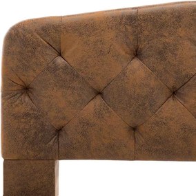 Rám postele hnědý umělá broušená kůže 90 x 200 cm 284936