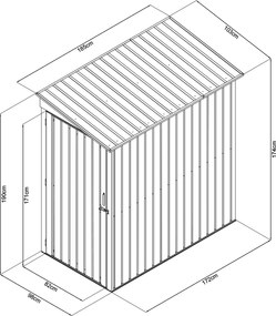 Fieldmann FZDO 1002 Zahradní domek rozměry: 172 x 98 x 190 cm   plocha domku: 2m2, 0,6mm silný plech rámu (0,3mm opláštění) odolná pozinkovaná