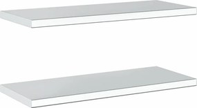 Nástěnné police 2 ks 75 x 30 cm stříbrné nerezová ocel 30282